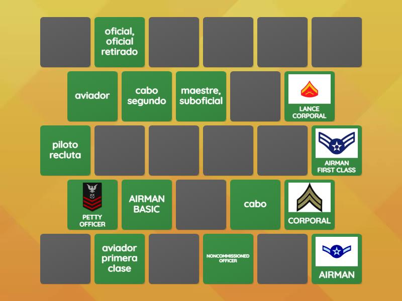 U.S. MILITARY ENLISTED PERSONNEL - Matching pairs