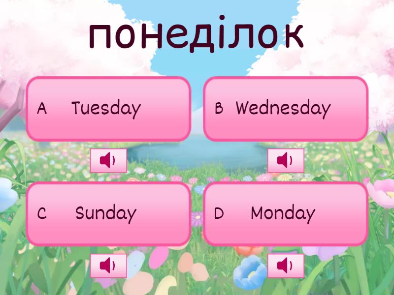 Days of the week - Quiz