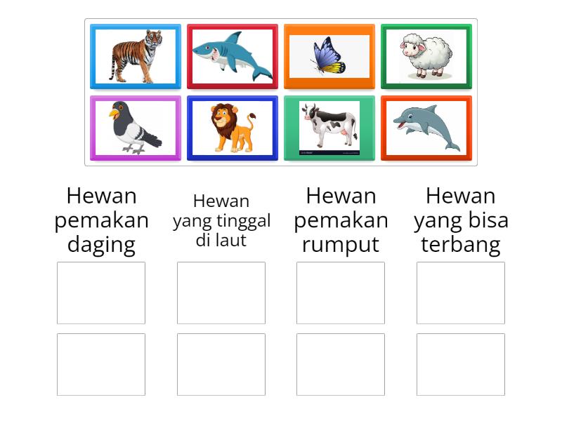 mengenal jenis hewan - Group sort