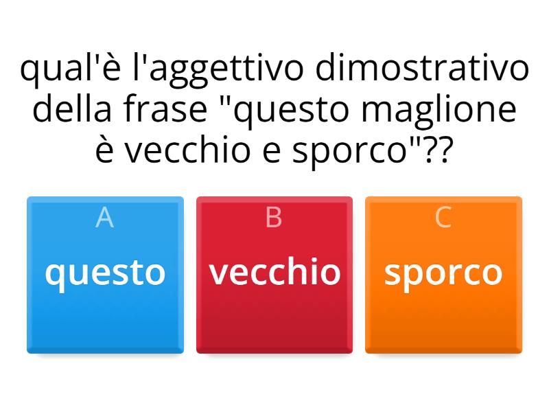 aggettivi dimostrativi - Quiz