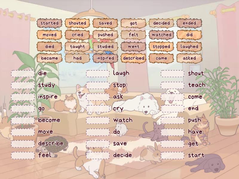 Match Past Simple verbs + Make the sentences up about you - Match up