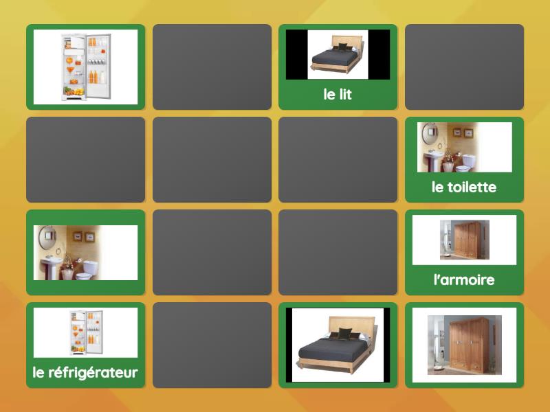 les meubles de la maison - Matching pairs