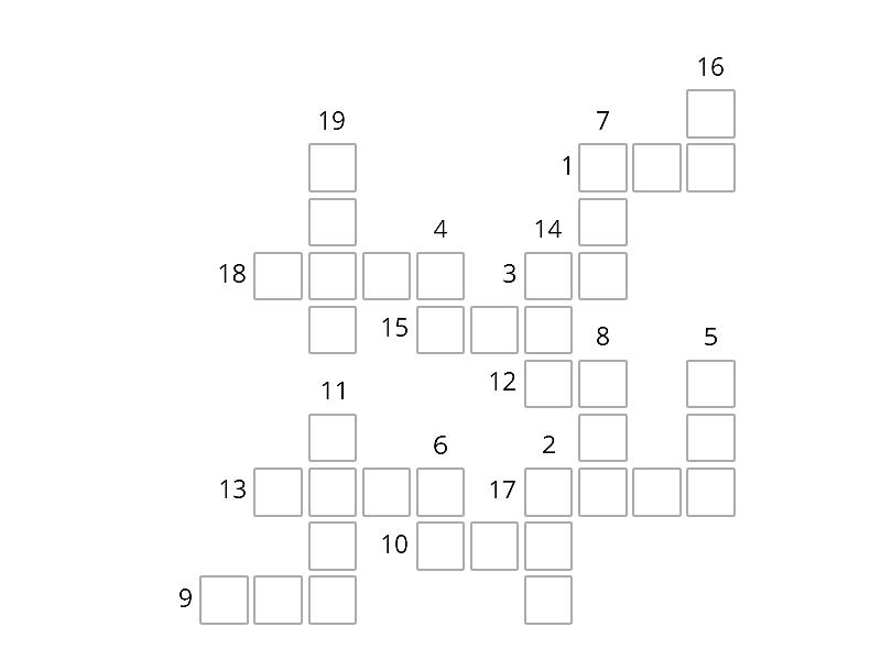 LOS NÚMEROS - Crucigrama