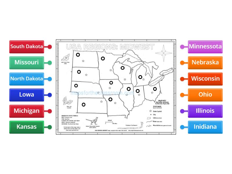 Midwest region - Labelled diagram