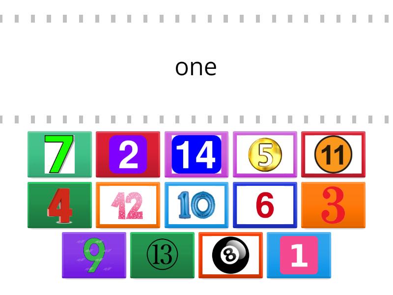 Numbers 1 to 10 - Find the match