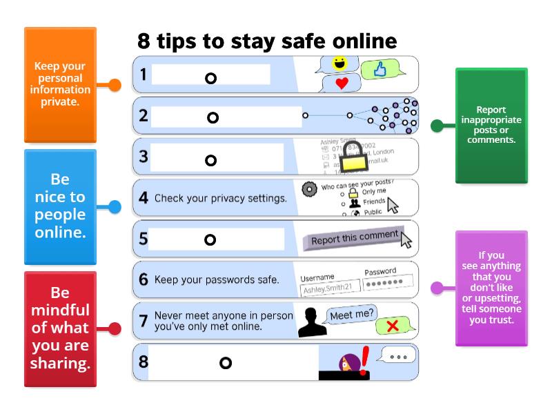 Internet Safety Tips and Precaution Quiz 2 () - Labelled diagram