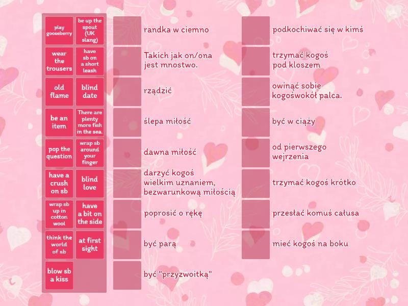 Relationship idioms - Match up