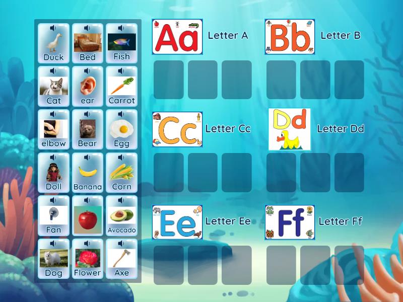 Phonics ABCDEF - Group sort