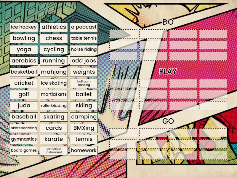 Do, go, or play? - Group sort