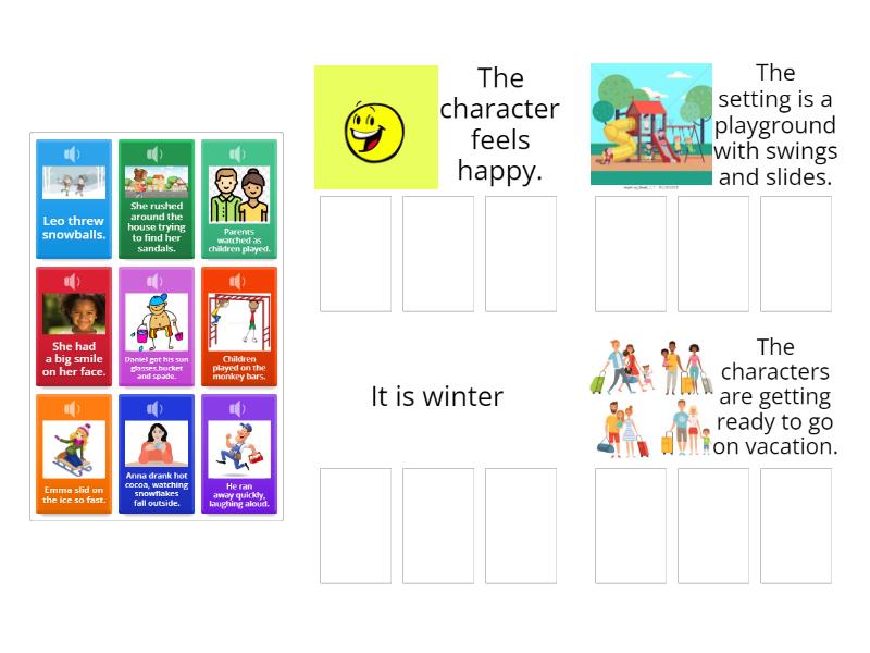 Inferences : Text CLUES. - Group sort