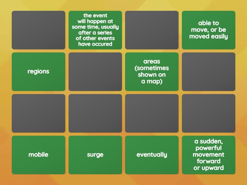 Module 3 - Hurricane vocabulary - Matching pairs