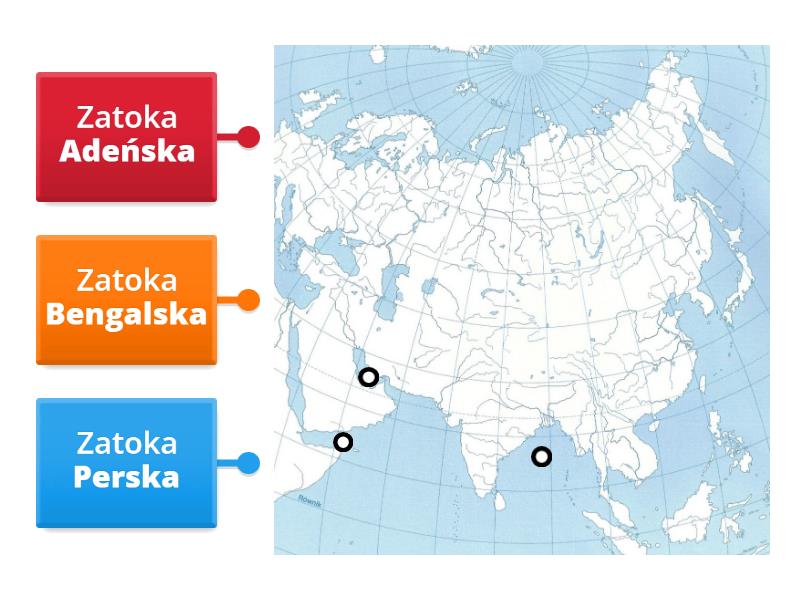 Azja - zatoki - Labelled diagram