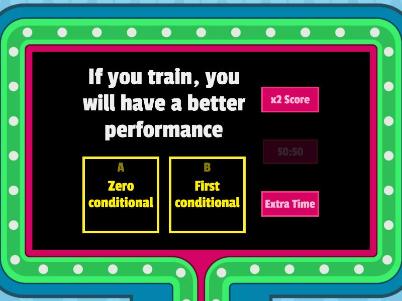 First conditional or Zero conditional - Gameshow quiz