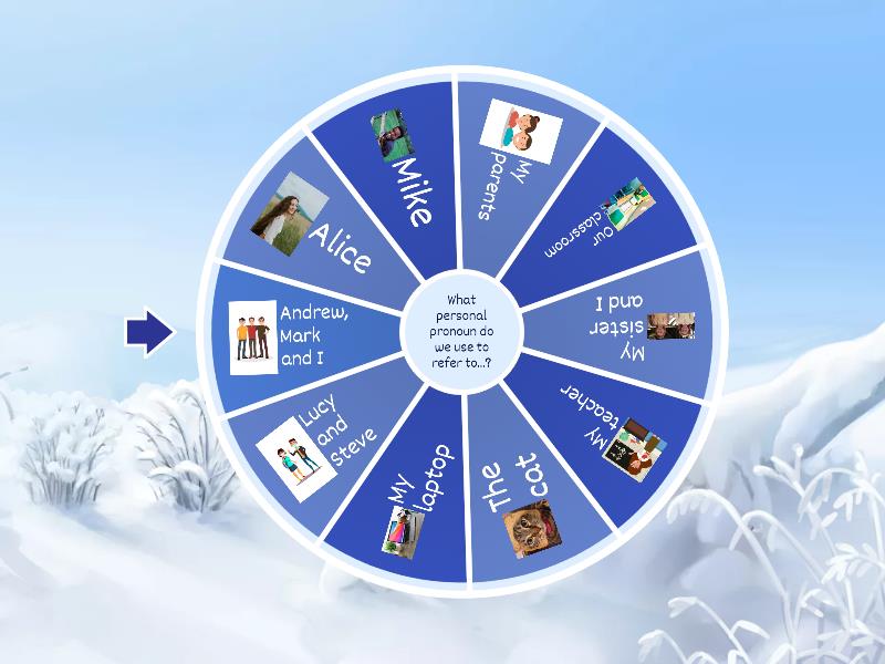 Personal pronouns - Spin the wheel