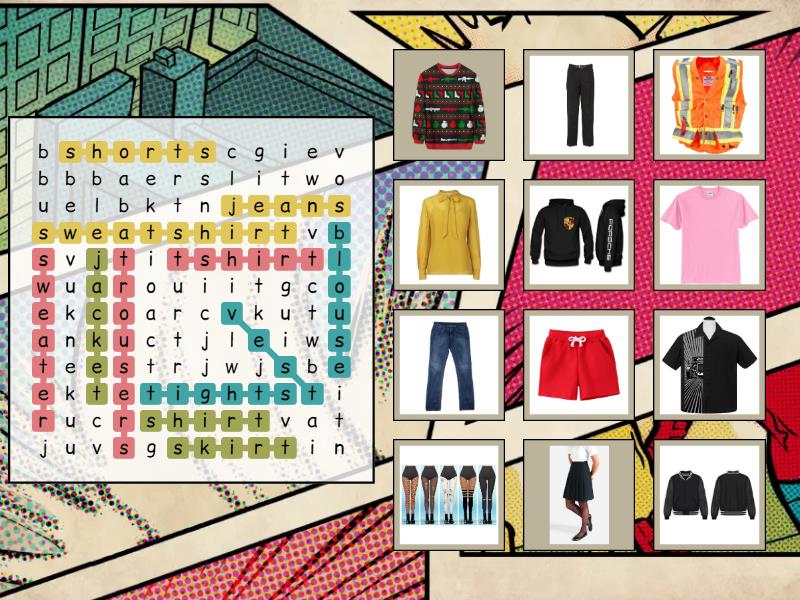 Clothes - Sopa de letras