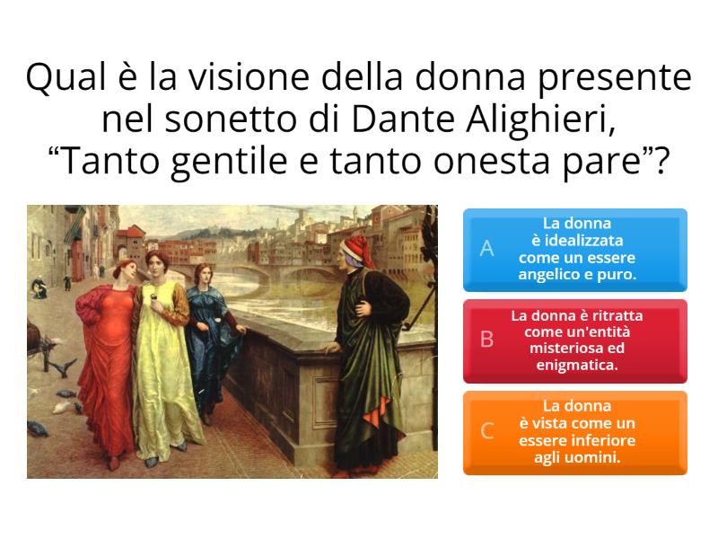 La visione della donna in Dante, Petrarca e Boccaccio - Quiz