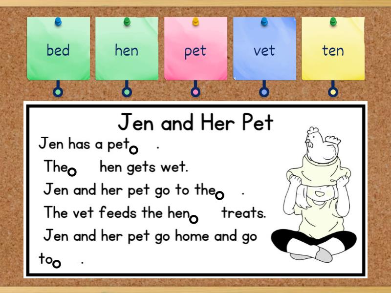 Jen has a pet hen - Labelled diagram