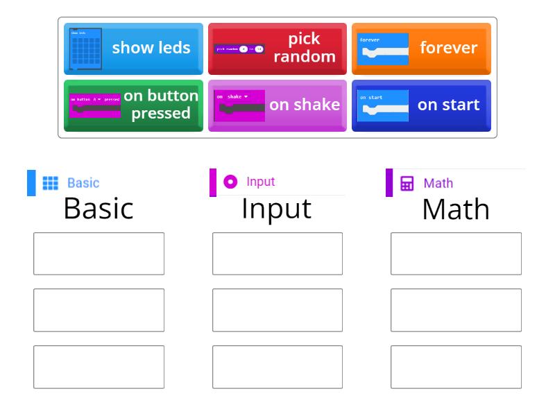 3. micro:bits - Programming Blocks - Group sort