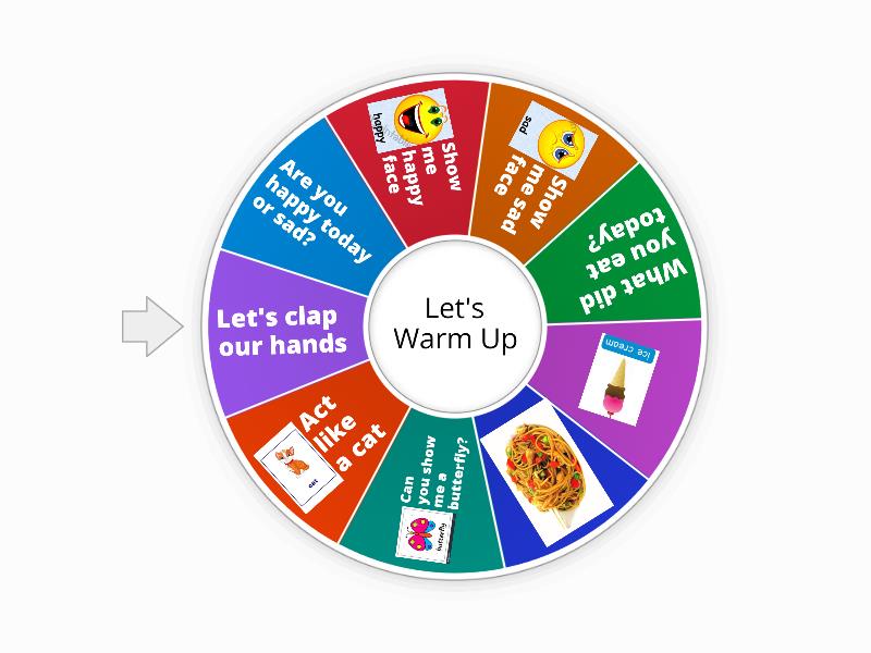 Spinning warm up game - Random wheel
