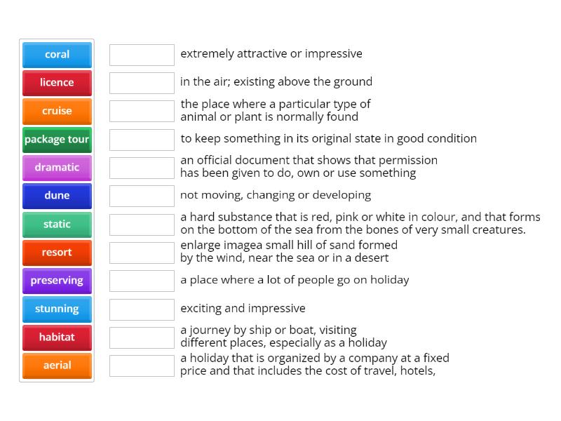 IGCSE 1 unit 5 voc 1 - Match up