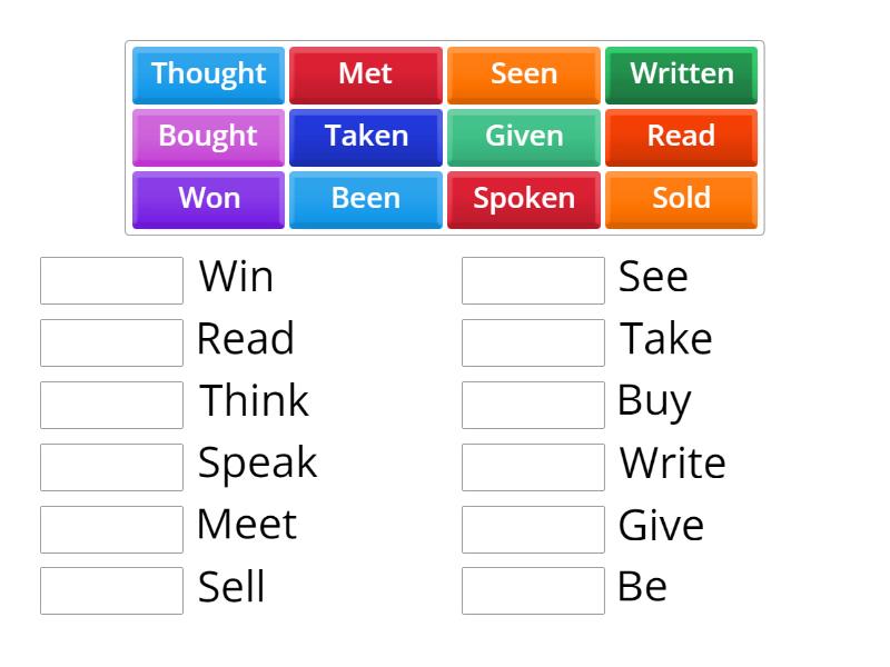 BP A2+ Unit 4.2 - Present Perfect (choose the right infinitive form) - Match up