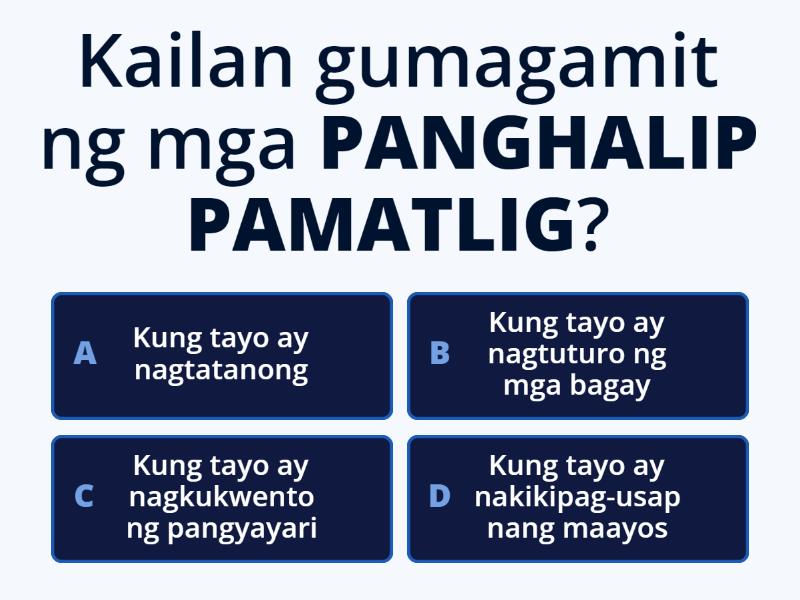 Pagsasanay-Panghalip Pamatlig - Cuestionario