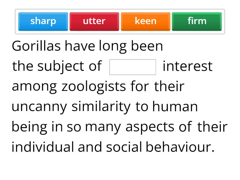 Gorillas - Complete the sentence