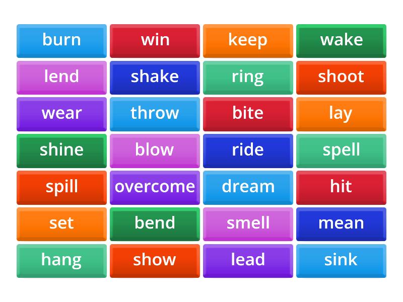 Irregular Verbs Part 3 - Flip tiles