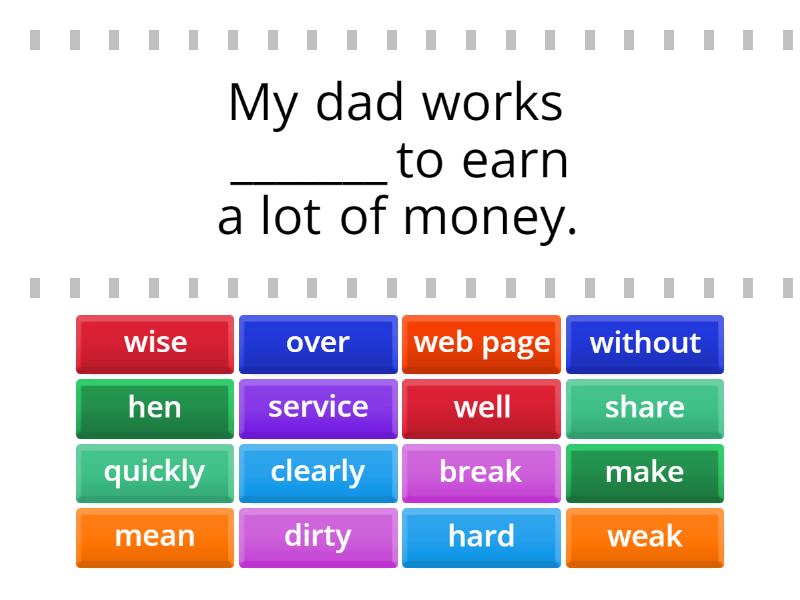 G8 Lesson3- Reading Voca Activity (1-16) Group Activity - Find the match