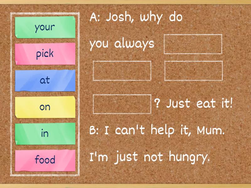 PHRASAL VERBS: EATING. part 2 [1] - Missing word