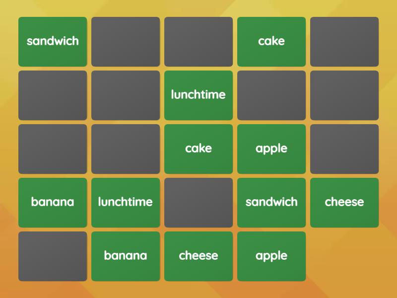 Super Minds 1 / Unit 4 / Lunchtime Vocabulary - Matching pairs