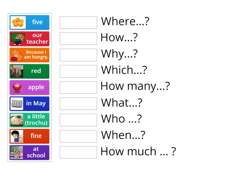 Question words - Match up