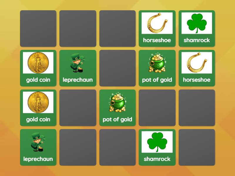 St. Patrick's Day 1st Grade - Matching pairs