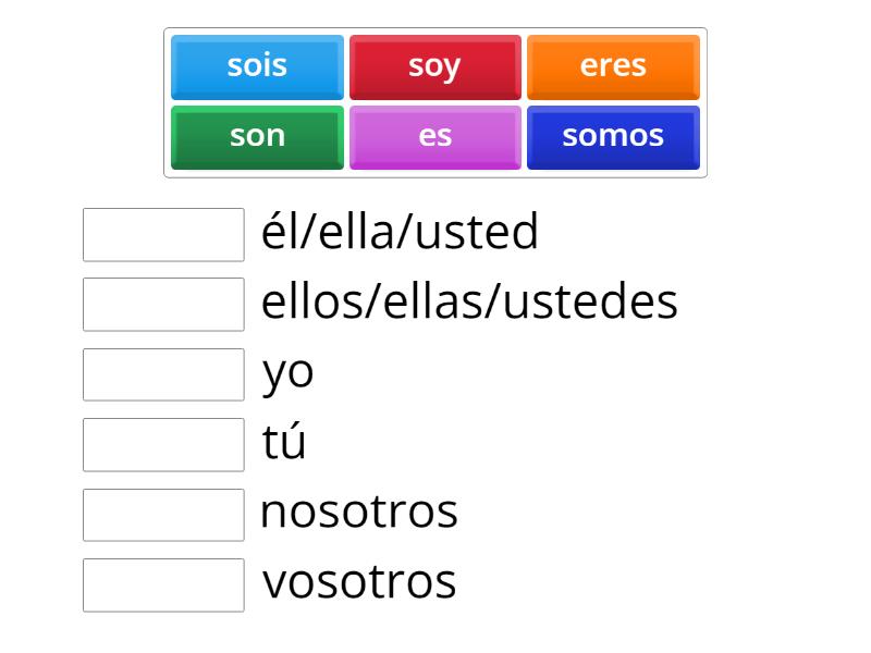 Verbo ser - Une las parejas