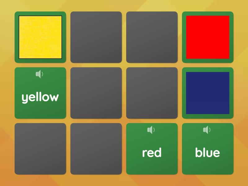 english colors memory game - Matching pairs