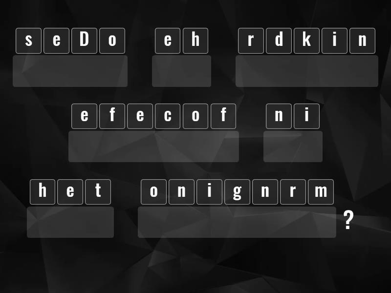 Present Simple Tense - Anagram