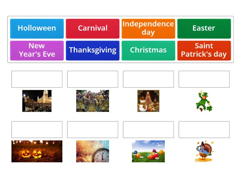 Festivals and celebrations. - Match up