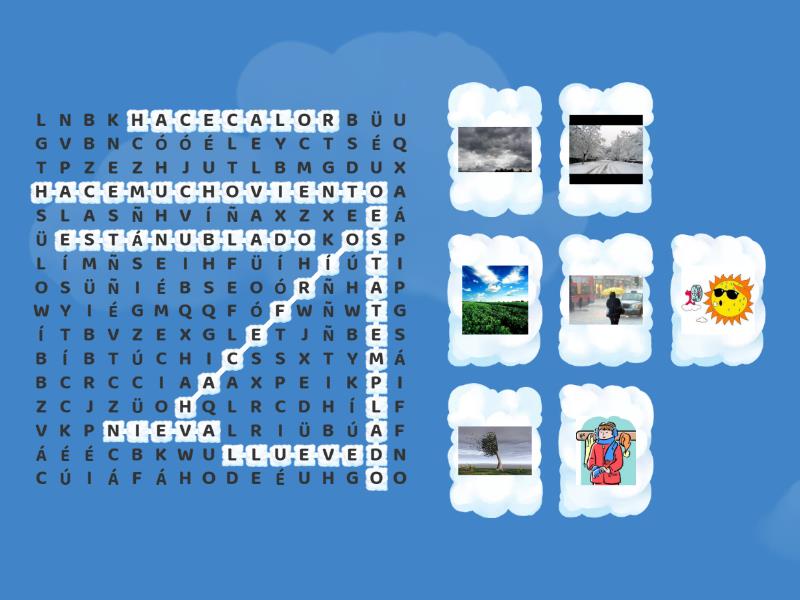 Sopa de letras - El clima - Wordsearch