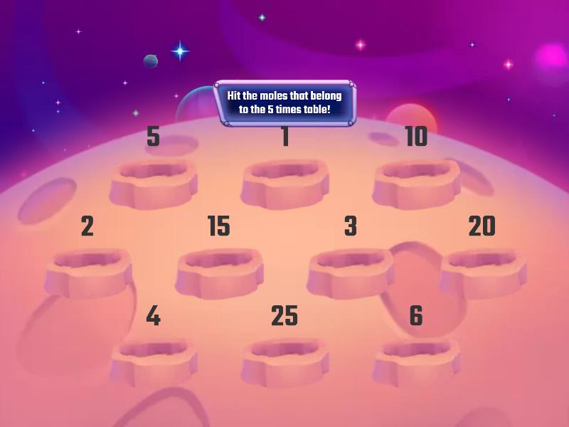 Multiplication of 5 (Fluency) - Whack-a-mole