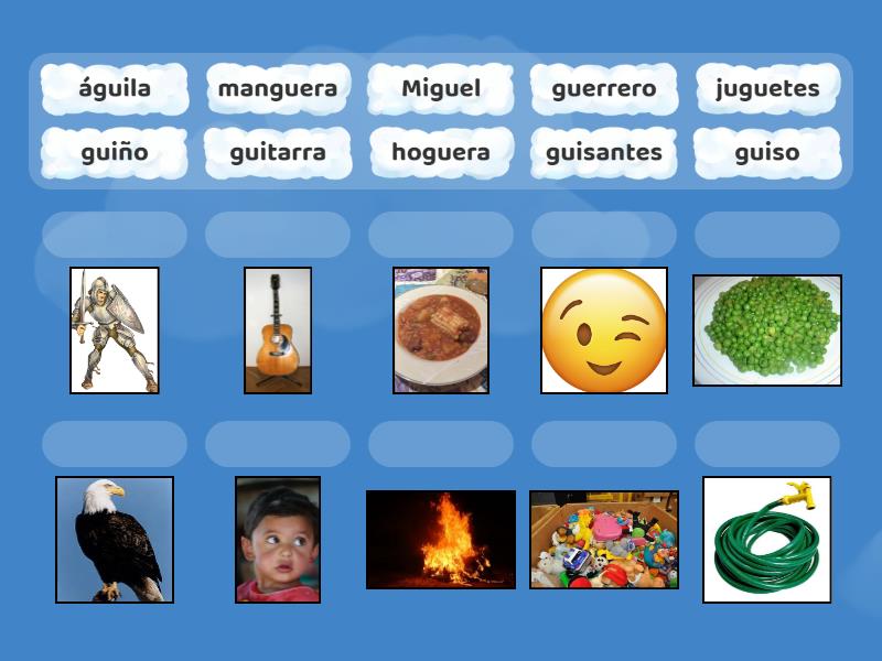 Practicando Palabras con gue y gui - Сопоставить