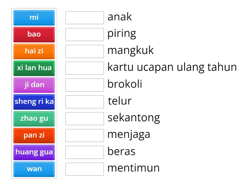 bab 3 pinyin-arti - Match up