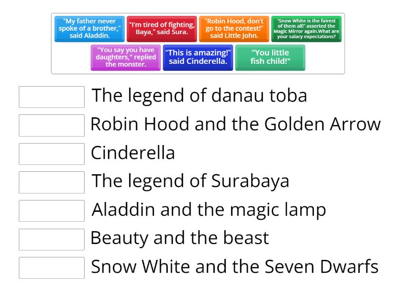 bedtime stories - Match up