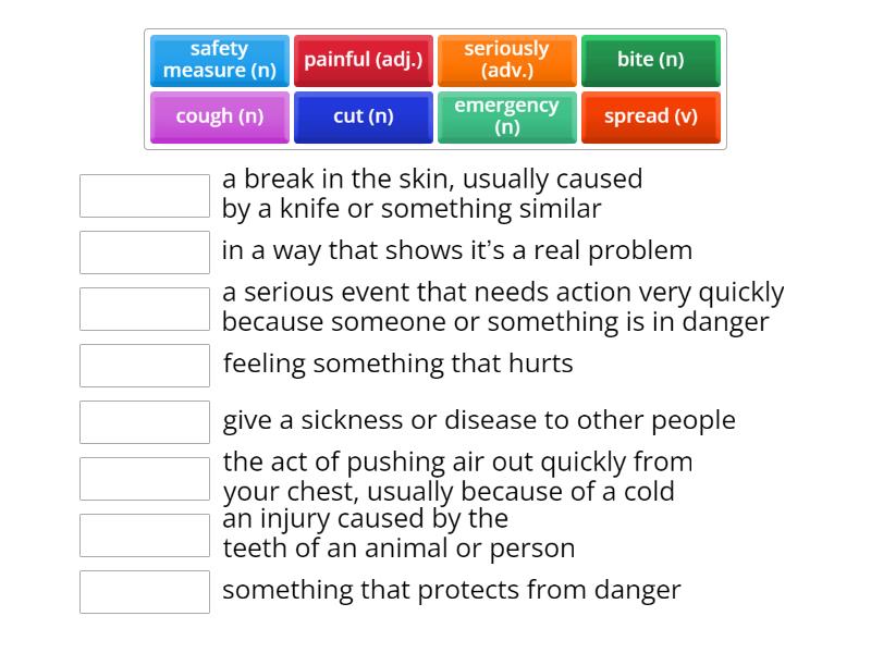 Sick Day - Vocabulary - Une las parejas