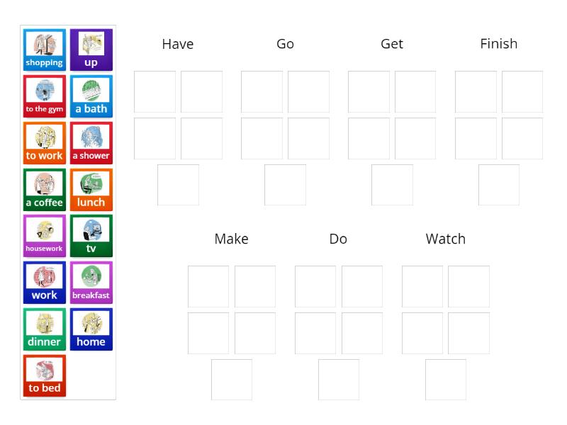 Everyday activities English File Beginners Unit 6B - Group sort