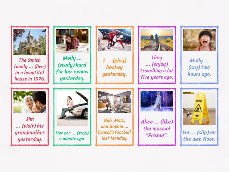 Past Simple-regular verbs - Flip tiles