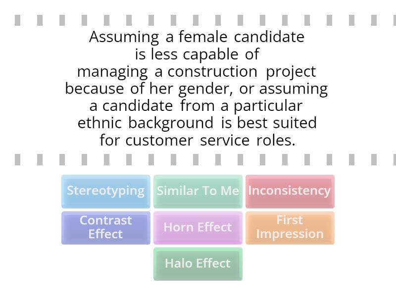 Matching: Types of Bias - Find the match
