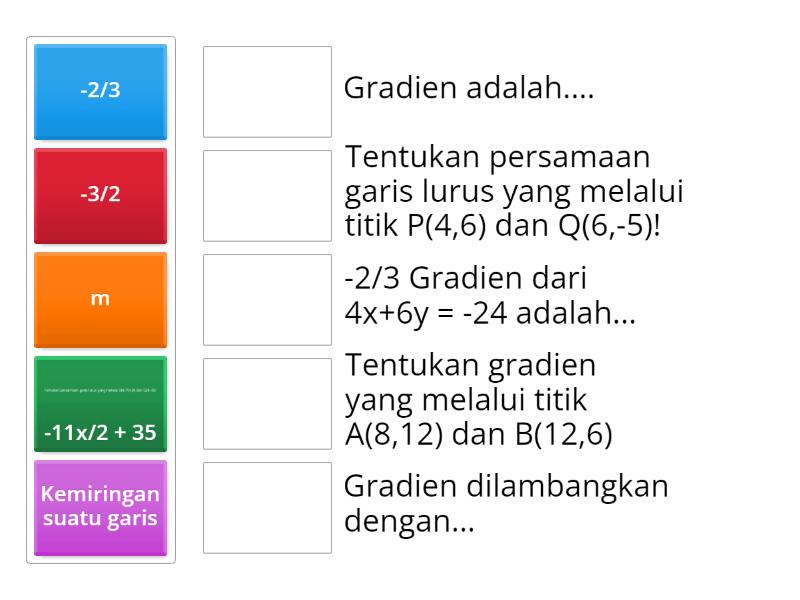 DINI, P.MTK (PERSAMAAN GARIS LURUS KELAS EKSPERIMEN KELAS 8) - Match up