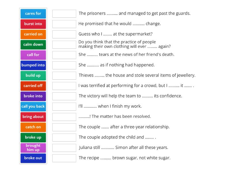 Lrn C2 Phrasal Verbs 2 - Match up