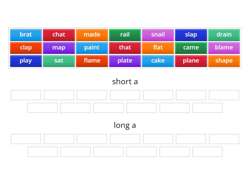 Long A sound or Short A sound - Group sort