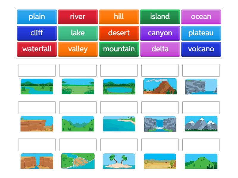 Landforms and Bodies of Water - Match up